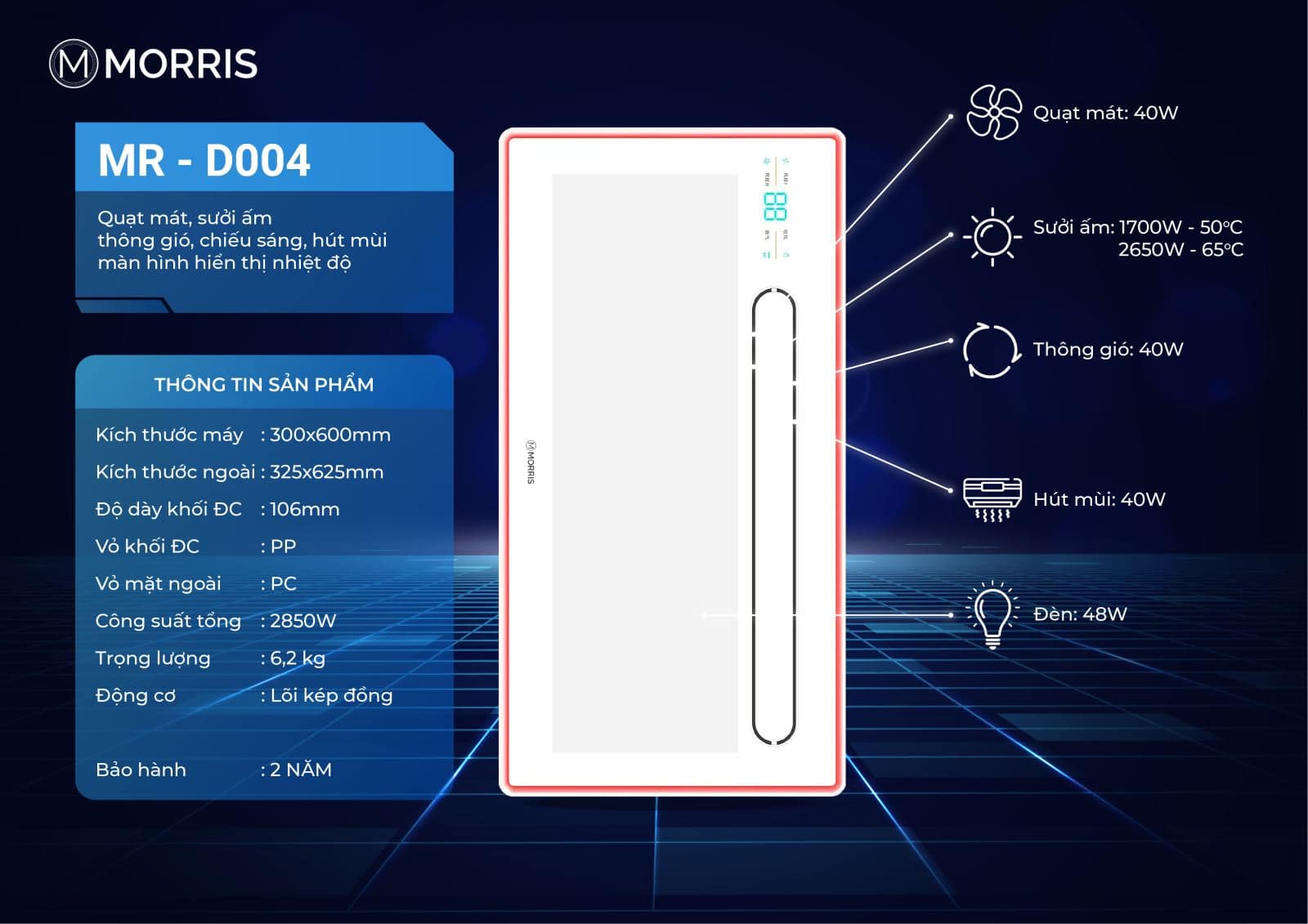 Quạt đèn điều hòa MR-D004 - Trang web chính thức của Morris Việt Nam